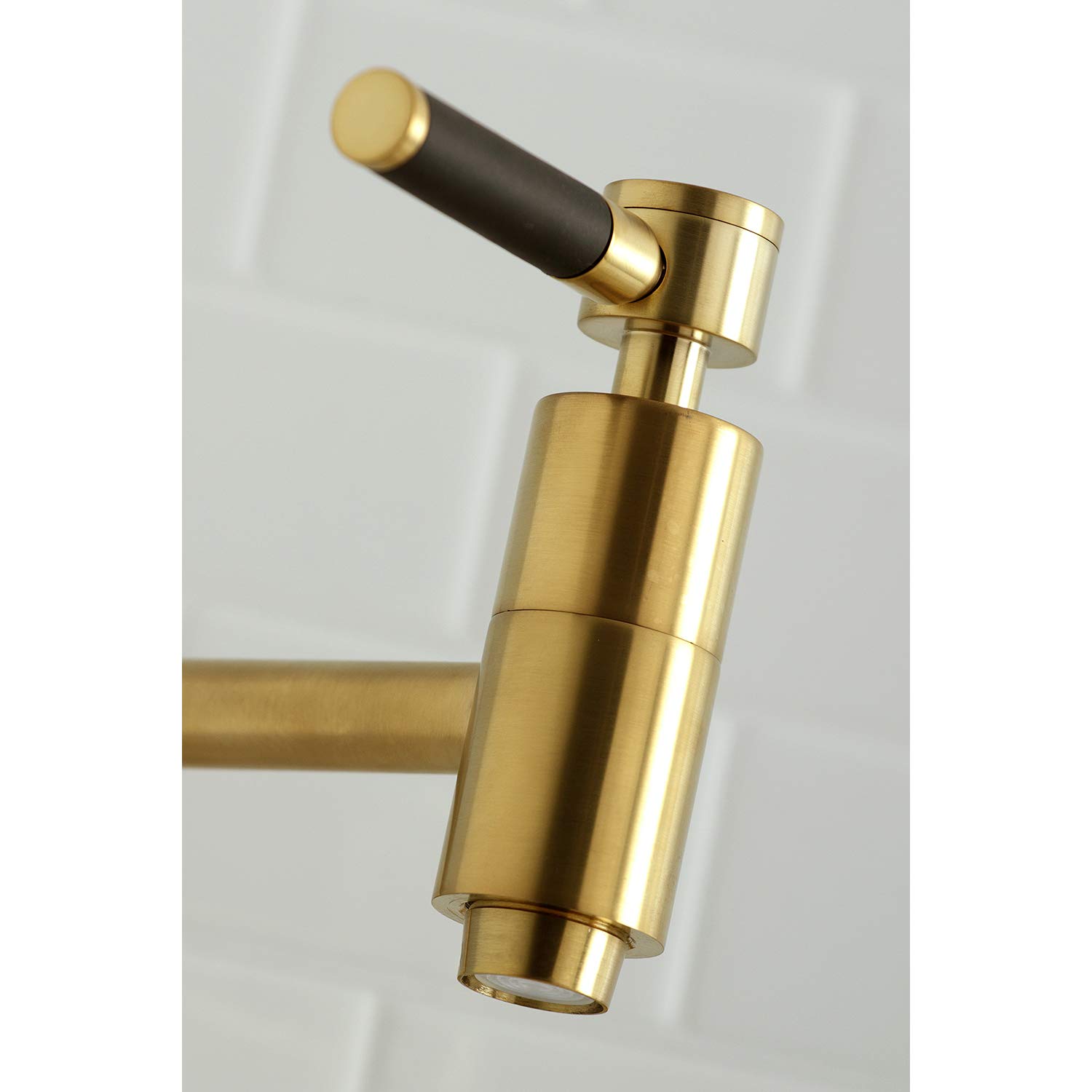 Kingston Brass KS8107DKL Wall Mount Pot Filler Kitchen Faucet, Brushed Brass