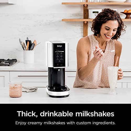 Ninja NC301 CREAMi Ice Cream Maker, for Gelato, Mix-ins, Milkshakes, Sorbet, Smoothie Bowls & More, 7 One-Touch Programs, with (2) Pint Containers & Lids, Compact Size, Perfect for Kids, White