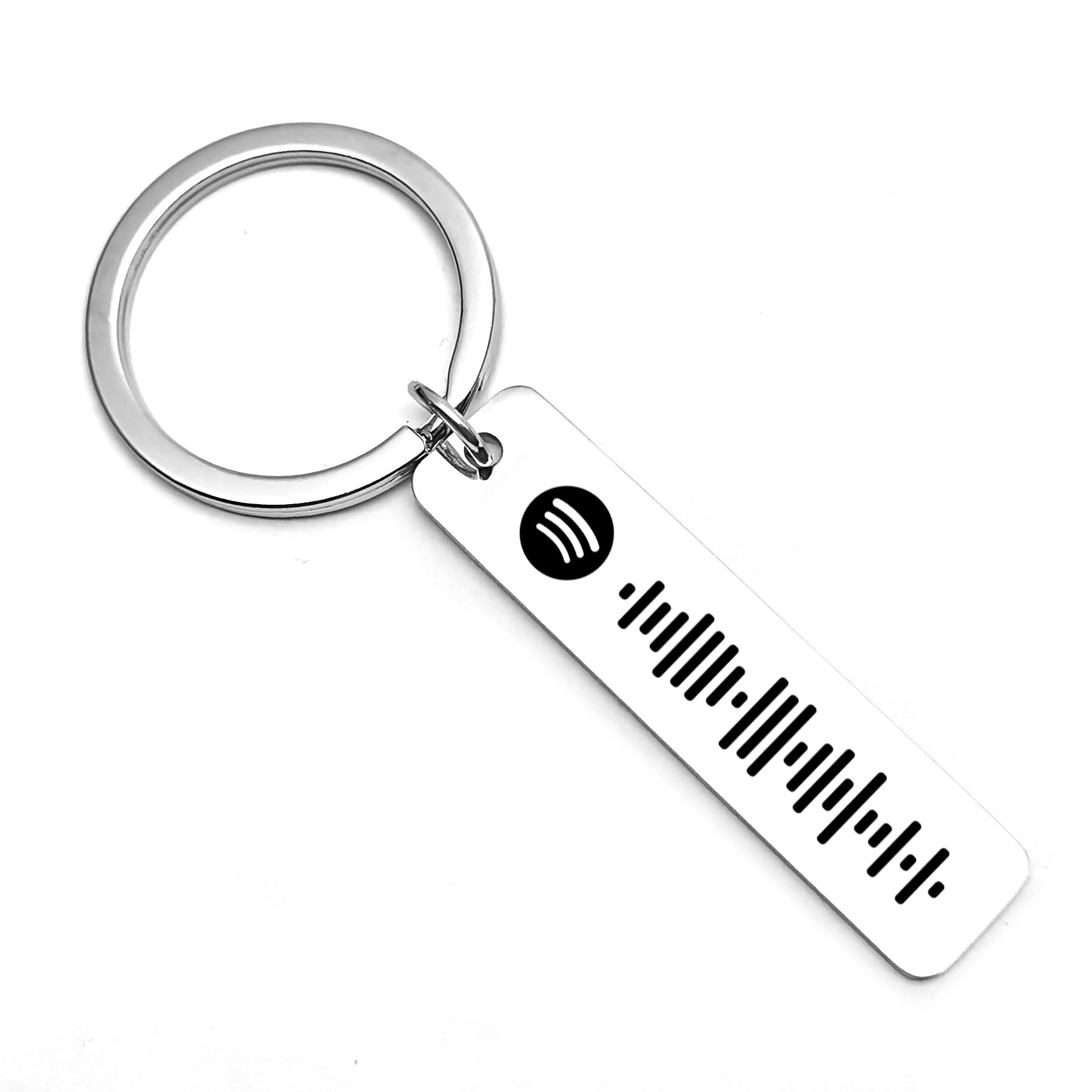 Custom Scannable Spotify Code Keychain Personalized Spotify Music Song Code Key Ring Personal Anti-Lost Name Phone Number Keychains Drive Safe Car Keyring for Men & Women Gifts