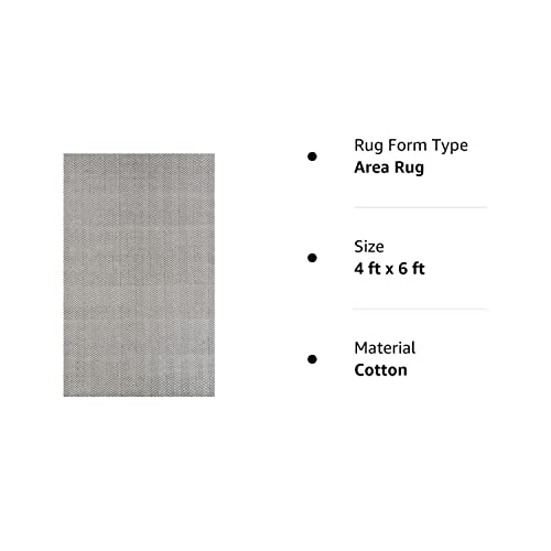 nuLOOM Hand Loomed Kimberley Area Rug, 4' x 6', Grey