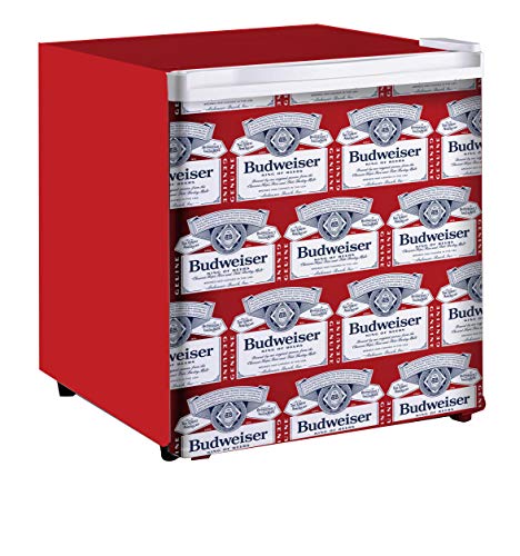 CURTIS FR103BUD Budweiser, Mini Fridge with Freezer - 1.6 Cu Ft Compact Small Beverage Drinks Refrigerator with Reversible Doors - Perfect for Office, Home, Dorm, or Games Room