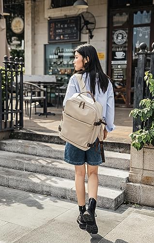 GOLF SUPAGS Laptop Backpack with Separate Laptop Compartment Fits 15.6 Inch Notebook Large Capacity Computer Bag for Women Work Travel College Backpacks (Apricot)