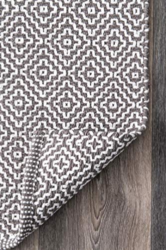 nuLOOM Lorretta Geometric Cotton Area Rug, 8x10, Gray