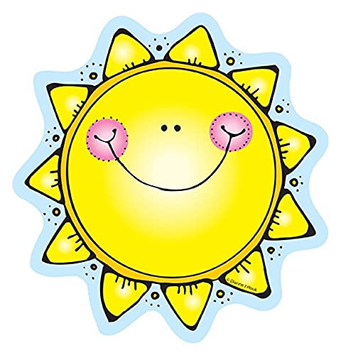 Carson Dellosa 36-Piece Sun Bulletin Board Cutouts, Smiley Face Sun Cutouts for Bulletin Board, Summer and Spring Classroom DƩcor, Sun Classroom Cutouts