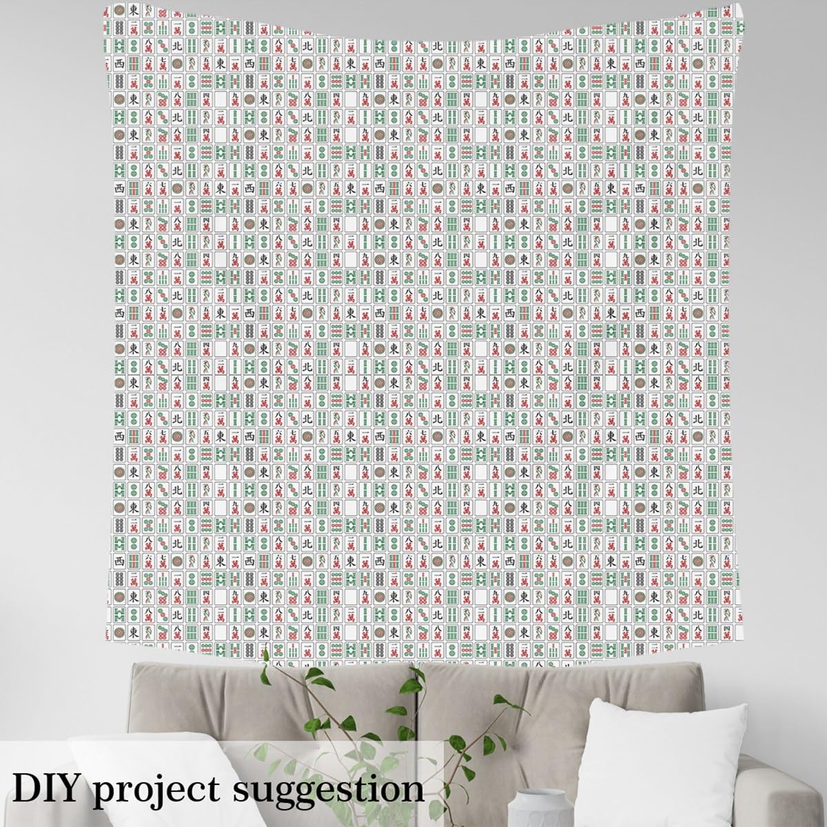 Feelyou Chinese Game Fabric by The Yard 1 Yard Mahjong Upholstery Fabric for Chairs for Luxury Game Playing Waterproof Outdoor Fabric Travel Reupholstery Fabric Decor