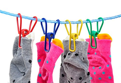 Yueton Pack of 30 Multi-Purpose Clothesline Utility Clips, Steel Wire Clips by Blovess
