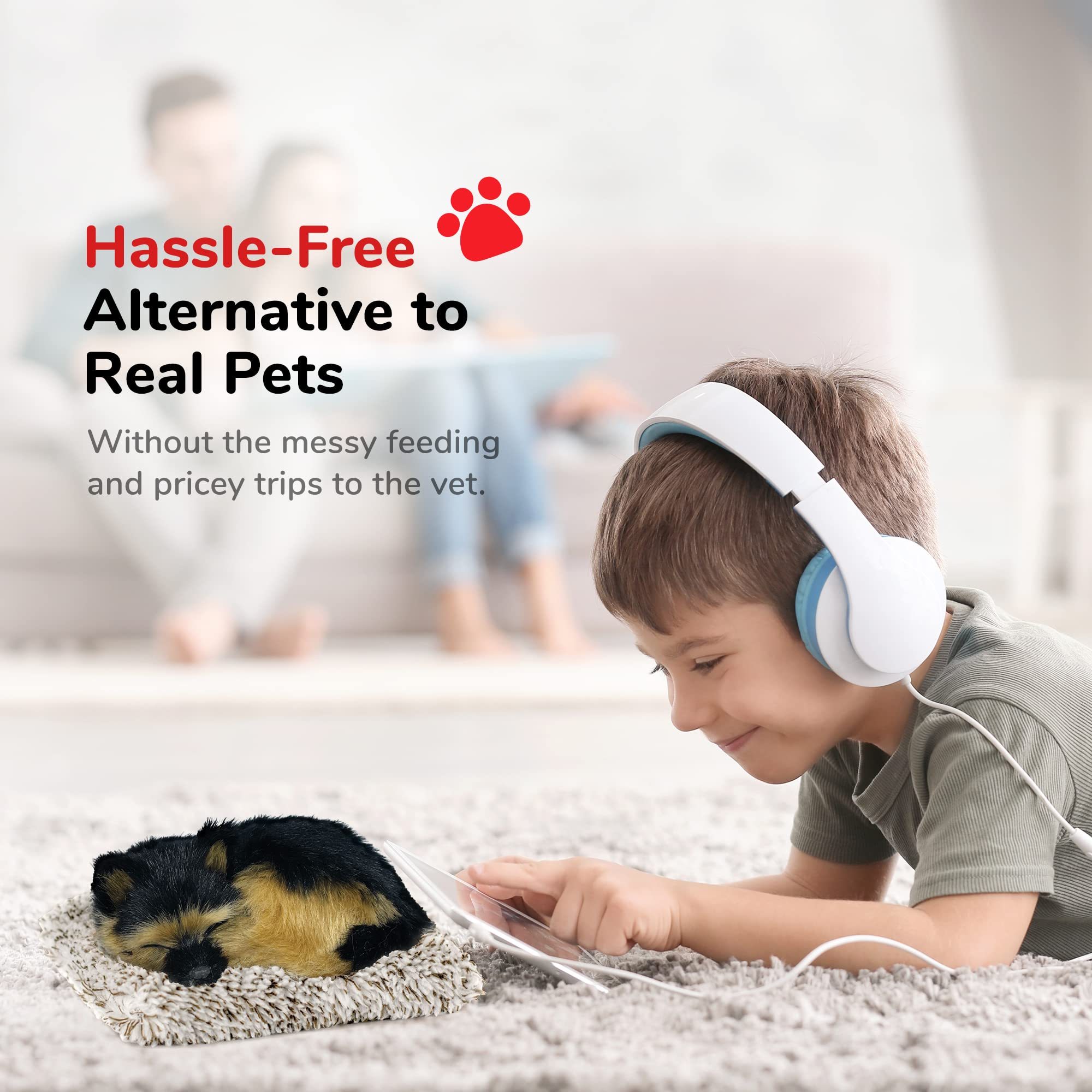 Perfect Petzzz Minis Baby German Shepherd, Realistic, Life-Like Stuffed Interactive Plush Toy, Electronic Pets, Companion Pet Puppy with 100% Handcrafted Synthetic Fur