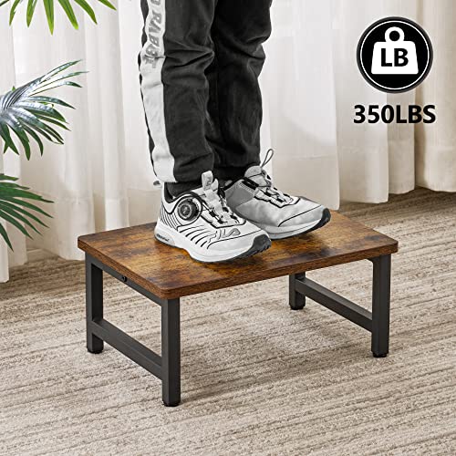 HOMCENES Step Stool for Kids, Wooden Step Stool, Kids Potty Training Stool, Easy to Move, Solid Portable Wooden Bedside Step Stool, Bed Steps for High Beds, One Step Foot Stool for Kitchen, Adults