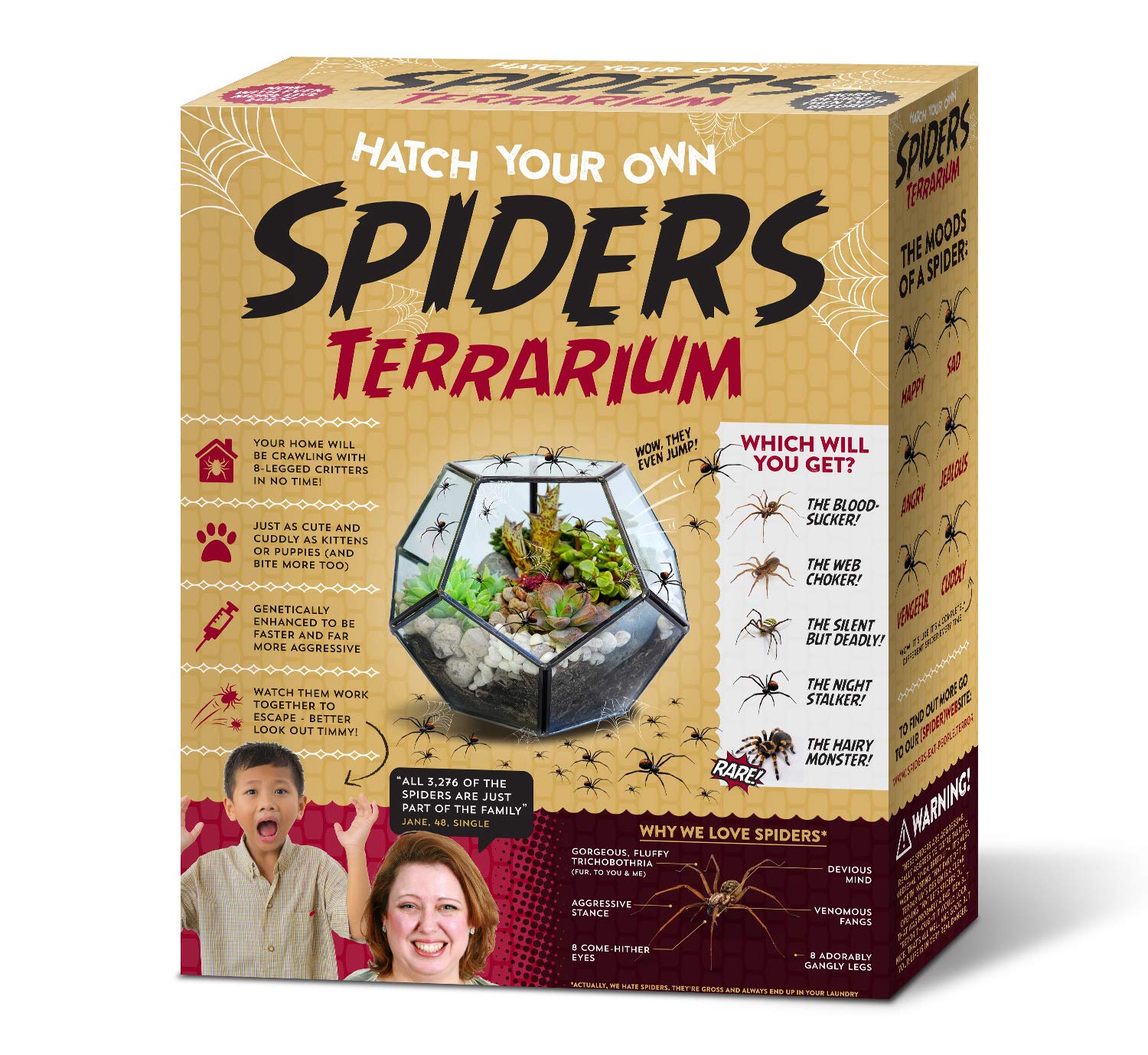 Prank Gift Box Hatch Your Own Spider Terrarium - Perfect Gag Gift and Funny White Elephant Idea
