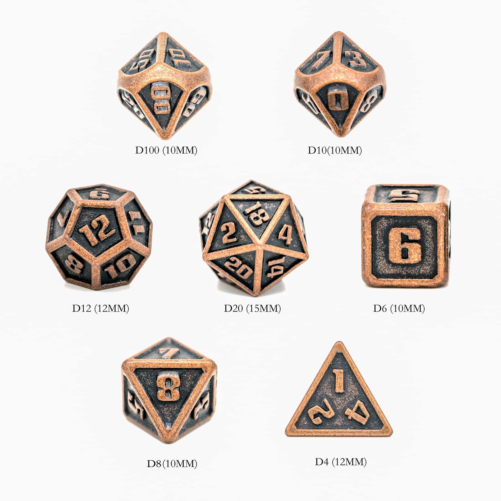 UDIXI Mini Dice DND Metal Dice Set, 10mm Tiny Small Metal D&D Polyhedral Dice Set for Dungeons and Dragons Role Playing Games (Silver)