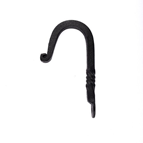 Renovators Supply Bathroom Hooks 3.5 in. Black Wrought Iron Wall Mount Hooks for Hanging Robe, Towel, Hat, or Jewellery with Mounting Hardware