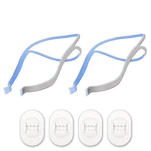 Replacement Headgear for The ResMed Airfit P10 Nasal Pillow CPAP Mask. (2 Pack) Includes Free 4 Replacement Adjustment Clips.