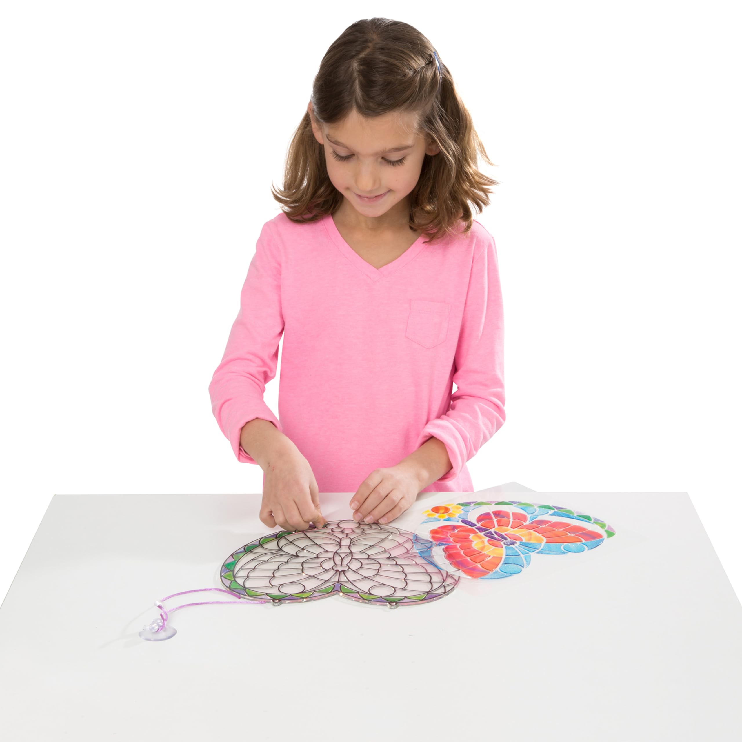 Melissa & Doug Stained Glass Made Easy Activity Kit: Butterfly - 140+ Stickers - Kids Sticker Stained Glass Craft Kit; Sun Catchers For Kids Ages 5+