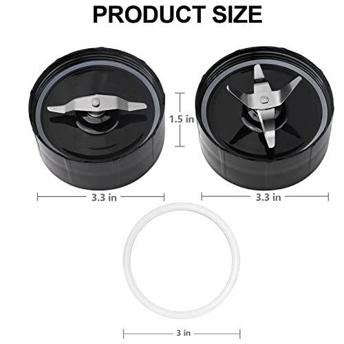 Replacement Parts Compatible with 250W Magic Bullet β Premium Set of Blender Replacement Accessories with Mono-Wing and Cross Blade Replacement, Rubber O-Ring Sealing Gaskets