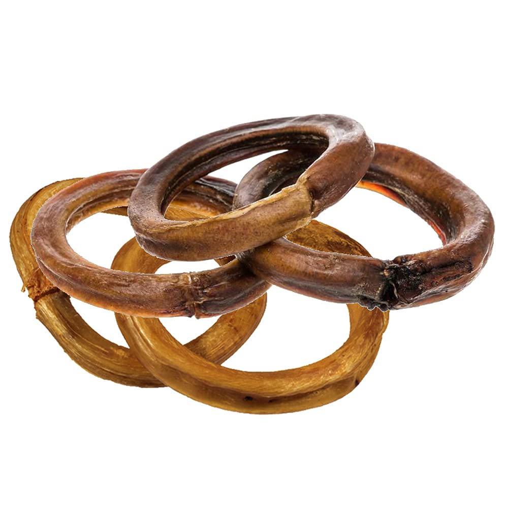 hotspot pets Bully Stick Rings for Dogs (10 Pack) - Premium All Natural Long Twisted Beef Pizzle Dog Chew Treats - Grain Free Fully Digestible Rawhide Alternative Thick Chew Circles