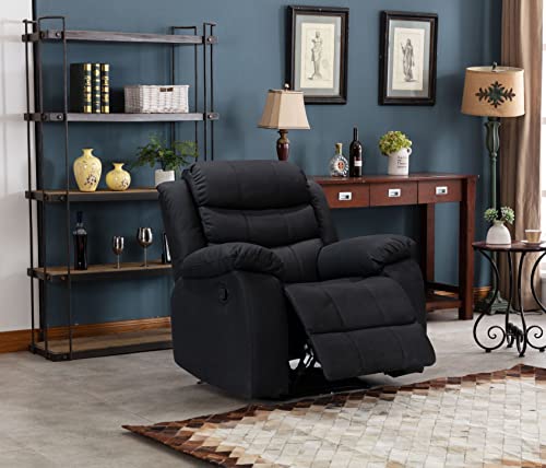 ICE ARMOR 996002BK Manual Overstuffed Cushions for Bedroom and Living Room Recliner Sofa Chair in Black Finish Black 36D x 36W x 40H in