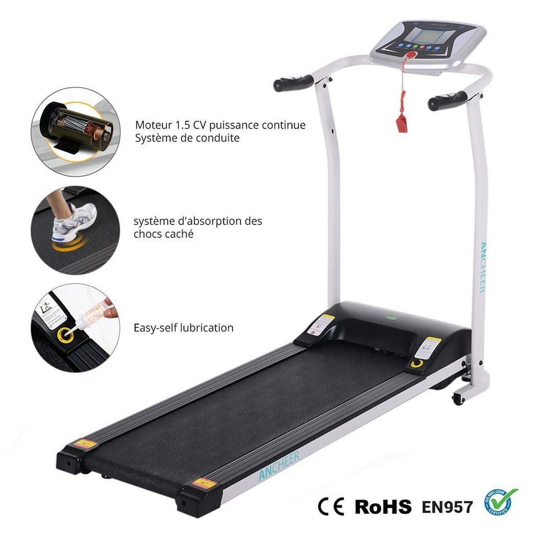 CASULO Treadmills,Electric Folding Treadmill for Home with Pulse Grip,LCD Monitor,Fitness Motorized Exercise Running Machine,12 Preset Training Mode, Home Office Treadmill [US Stock]