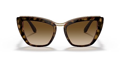Dolce & Gabbana Women's Round Fashion Sunglasses, Havana/Gradient Brown, One Size