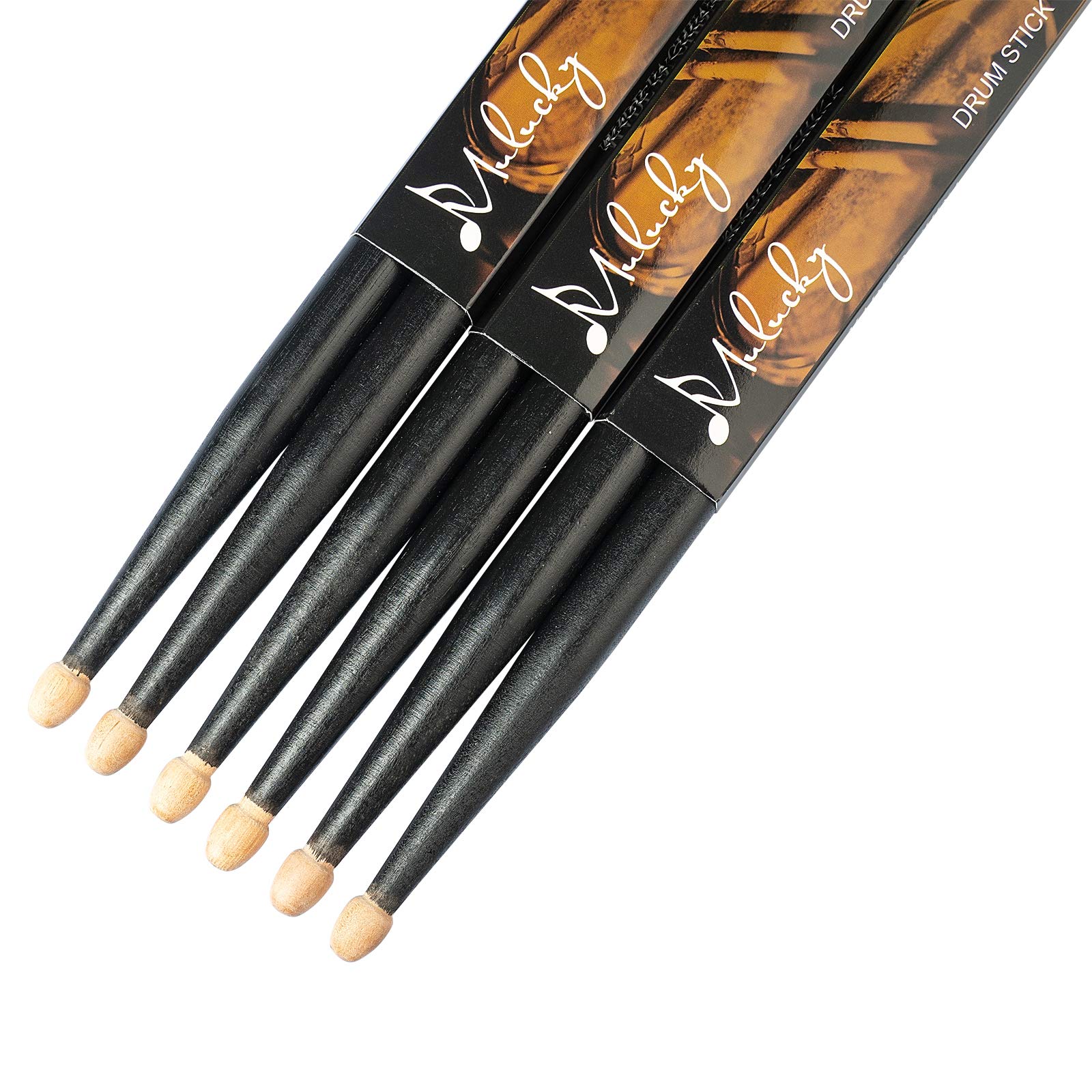 Mulucky 5A Drum Sticks Classic Maple Wood Drumsticks With Carrying Bag - 3 Pair Pink