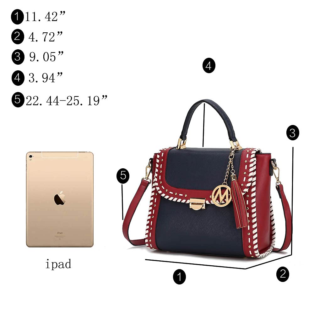 MKF Crossbody Satchel Bags for Women – PU Leather Shoulder Pocketbook Handbag – Lady Top Handle Tote Purse Black