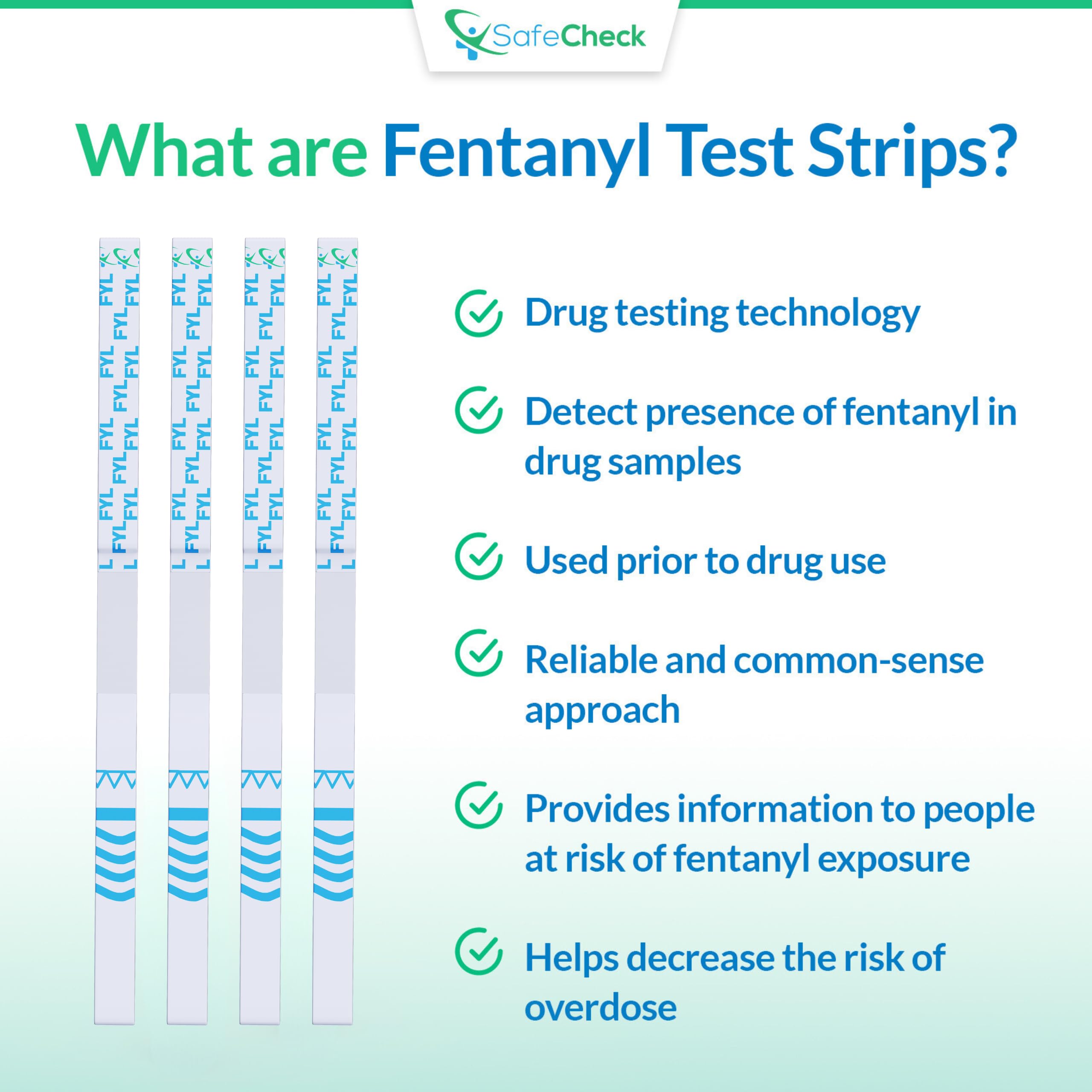 Fentanyl Test Strips 25 Pack | SafeCheck Highly Sensitive Fentanyl Test Strips for Testing Drugs | Fentanyl Testing Strips for Pills, Powders | Fentanyl Test Kit