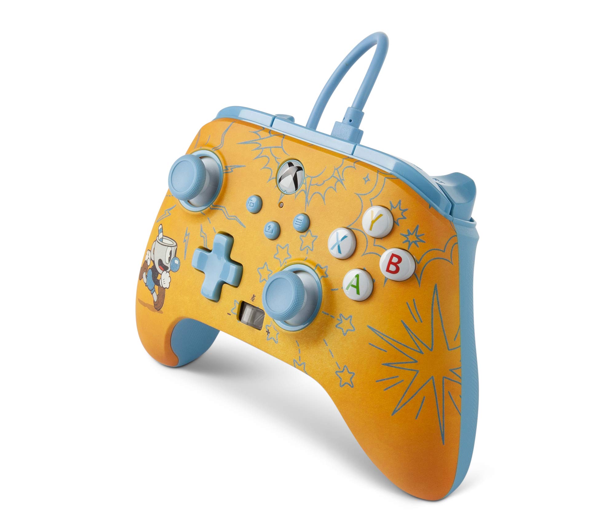 PowerA Enhanced Wired Controller for Xbox Series X|S - Cuphead: Mugman, Gamepad, Wired Video Game Controller, Gaming Controller, Xbox Series X|S - Xbox Series X
