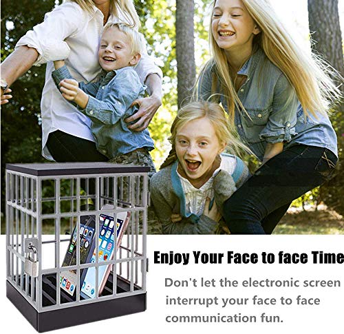 Mobile Phone Jail Cell Phones Prison Lock Up Safe Smartphone Stand Holders Classroom Home Table Office Storage Gadget -Family Time, Party Fun Novelty Gift Idea