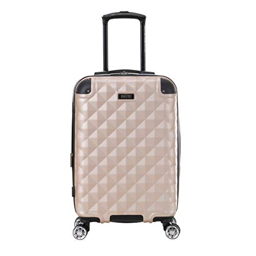 Kenneth Cole Reaction Diamond Tower Collection Lightweight Hardside Expandable 8-Wheel Spinner Travel Luggage, Rose Champagne, 20-Inch Carry On