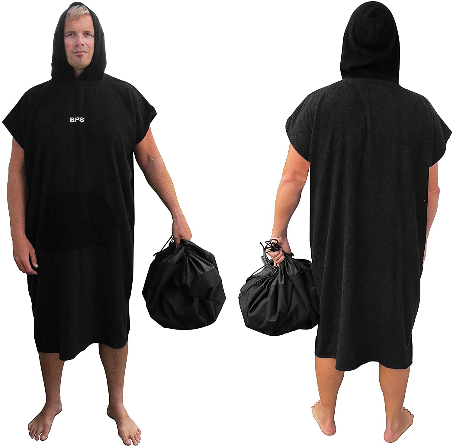 BPS Wetsuit Surf Change Mat - Waterproof Wetsuit Mat - for Dive Boots, Rash Guards, Wet Suit, and surf Accessories - Includes Wax Comb (Black)