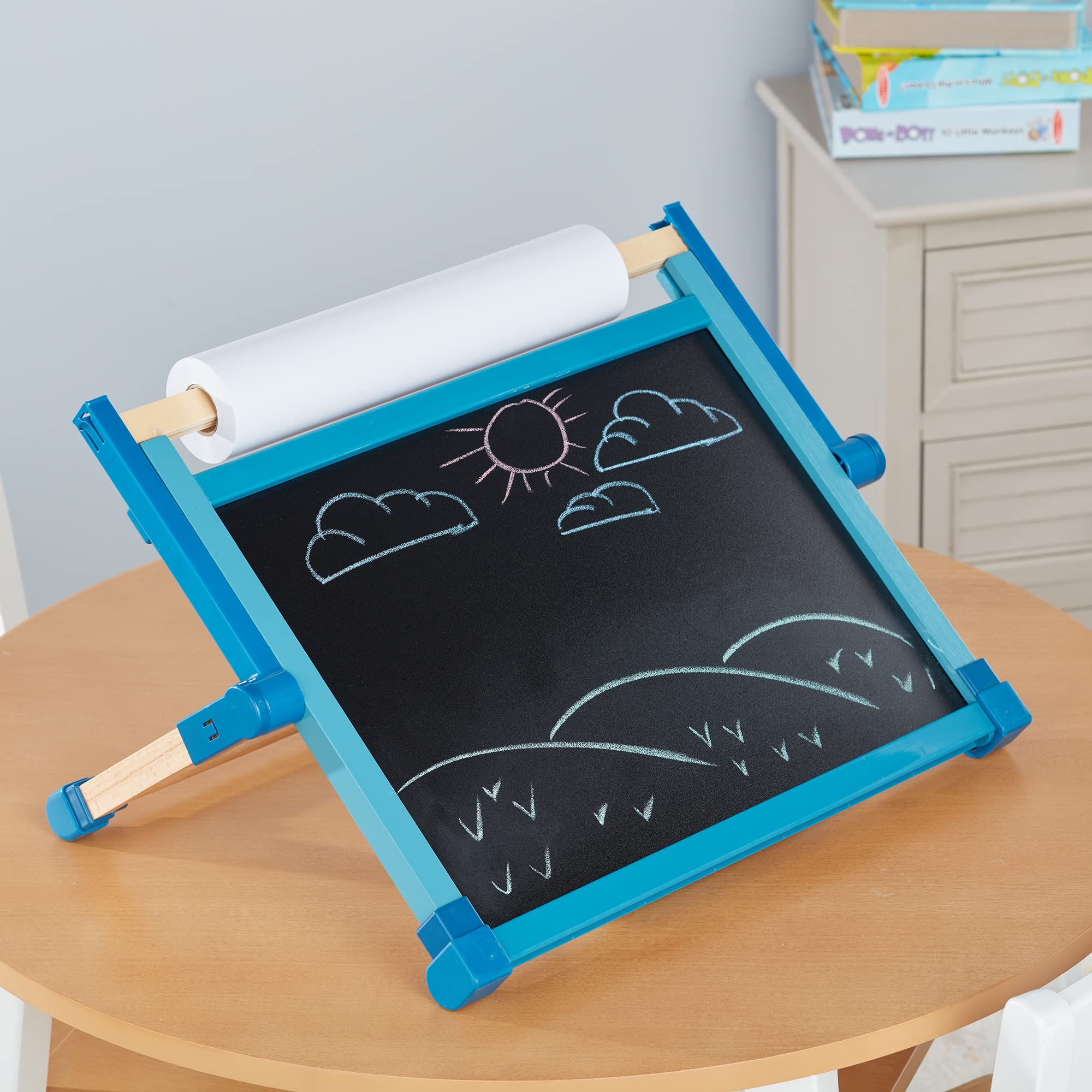 Melissa & Doug Wooden Double-Sided Tabletop Easel, Arts, Crafts, Pretend Play, 3+, Multicolor, 44.45 cm H x 52.705 cm W x 6.985 cm L