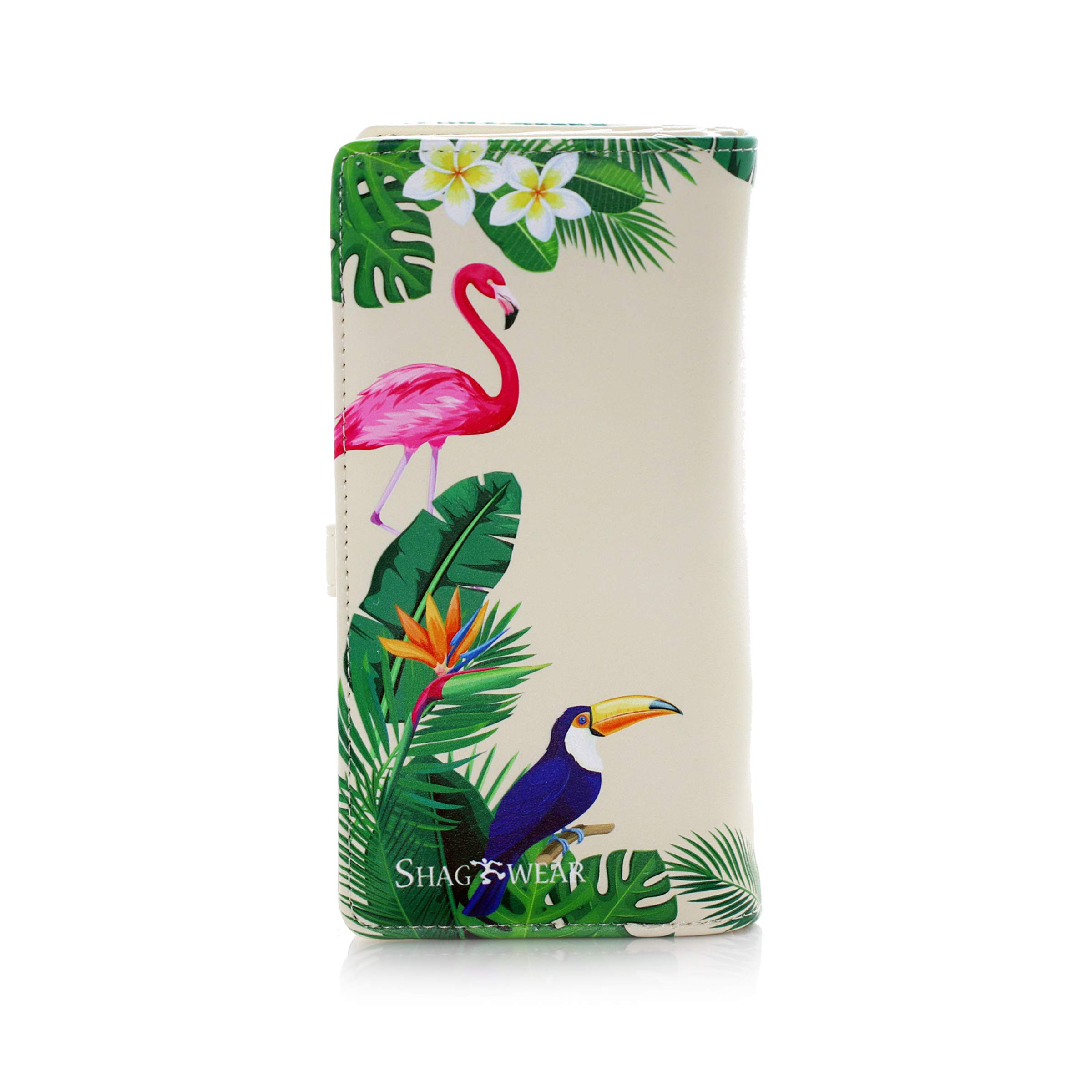 Shagwear Tropical Paradise Large Zipper Women's Wallet (Cream)