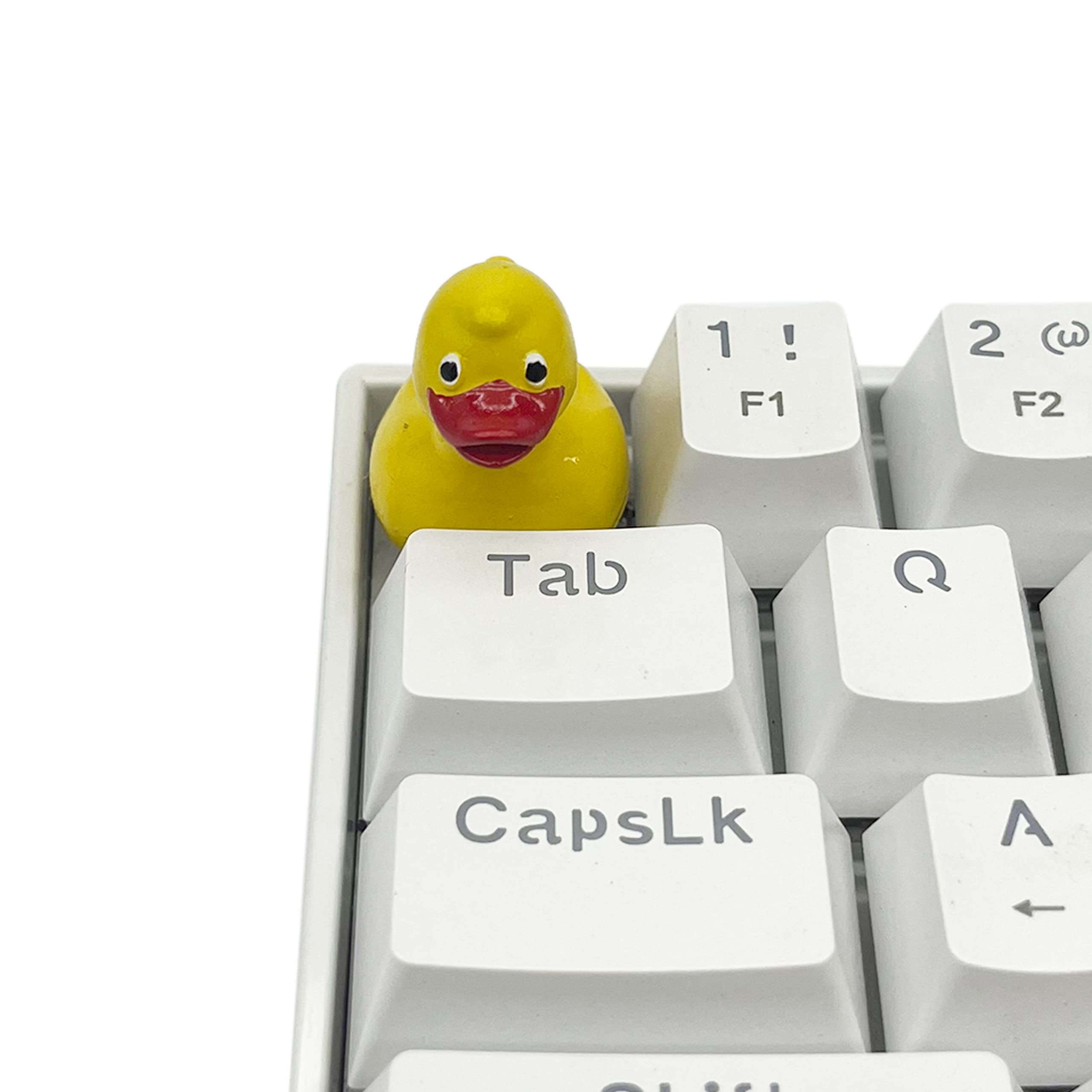 Custom Keycap for Mechanical Gaming Keyboard - Design Cute Duck - Artisan Cherry MX Made in Resin with Universal Compatibility - Unique Gift Idea, Yellow