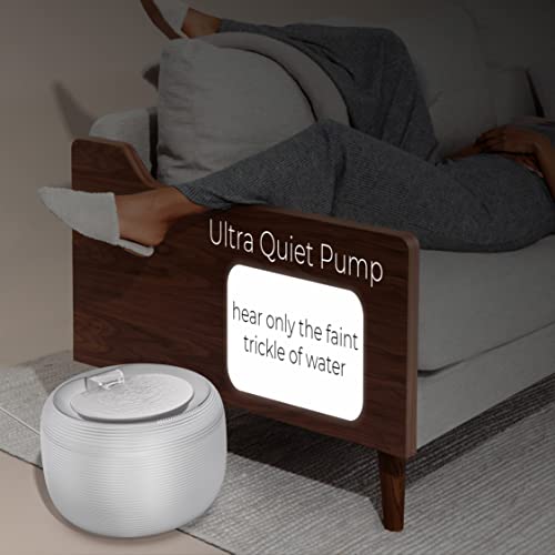 Nugget Lite Pet Water Fountain | 2.5 L Drinking Fountain for Cats and Dogs (White)