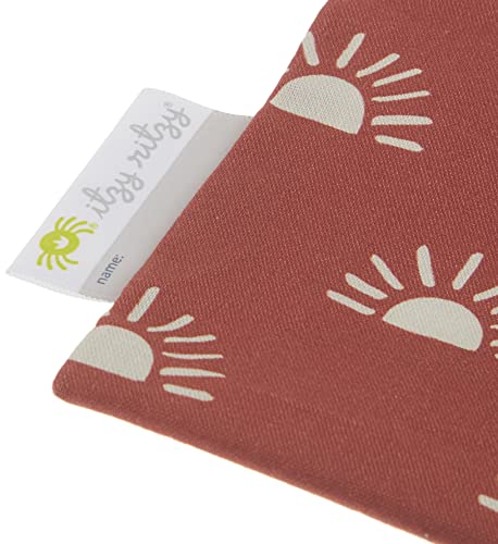 Itzy Ritzy Reusable Snack Bag – 7” x 7” BPA-Free Snack Bag is Food Safe, Washable & Ideal for Storing Snacks, Pacifiers, Electronics and Makeup in a Diaper Bag, Purse or Travel Bag, Terracotta Sunrise