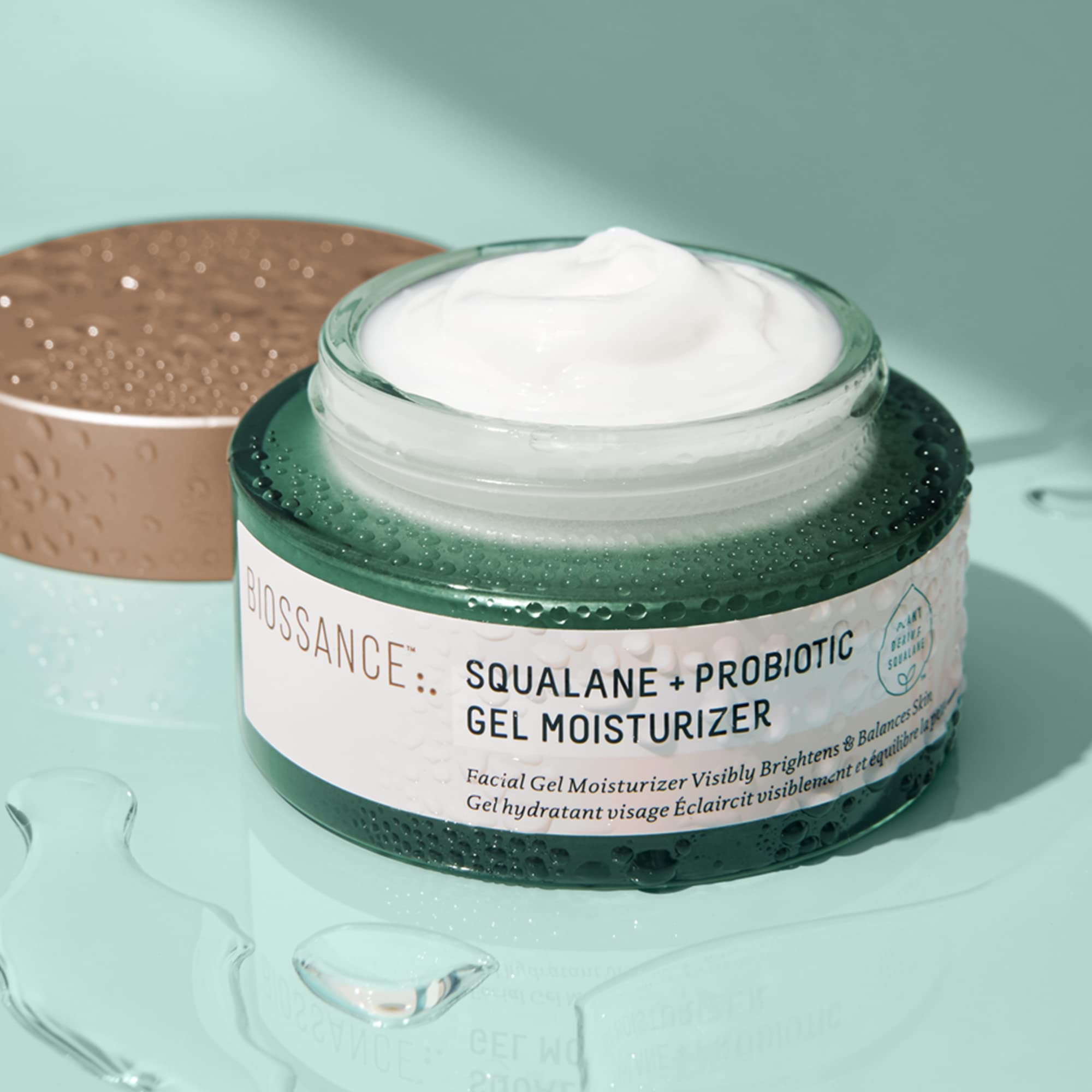 Biossance Squalane + Probiotic Gel Moisturizer. Extra Gentle Formula to Calm Skin with Redness or Rosacea, Reduce Pore Size Appearance and Restore Radiance (1.6 ounces)
