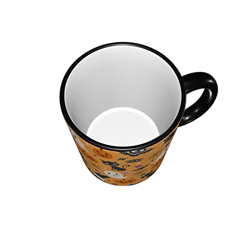 Halloween Funny Coffee Mug for Women Kid Ceramic Tea Cup Unique Friend Gift with Handle 11 OZ Microwave Safe Office Work Home