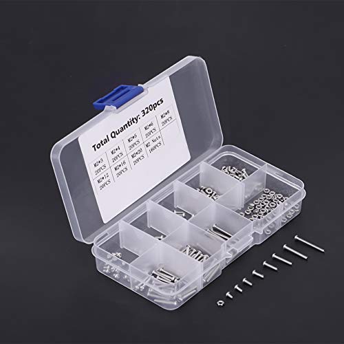 Fasteners, 320pcs M2 Machine Screws Set Fasteners Reinforcement Tool For Laptop,Hard Disk,Keyboard,Phone,PC, Screws
