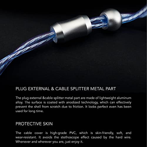 Kinera Gramr Modular High-Purity Silver-Plated OFC IEM Cable, Upgrade Earphone Cable with Detachable Boom Mic (Black 0.78 2PIN)