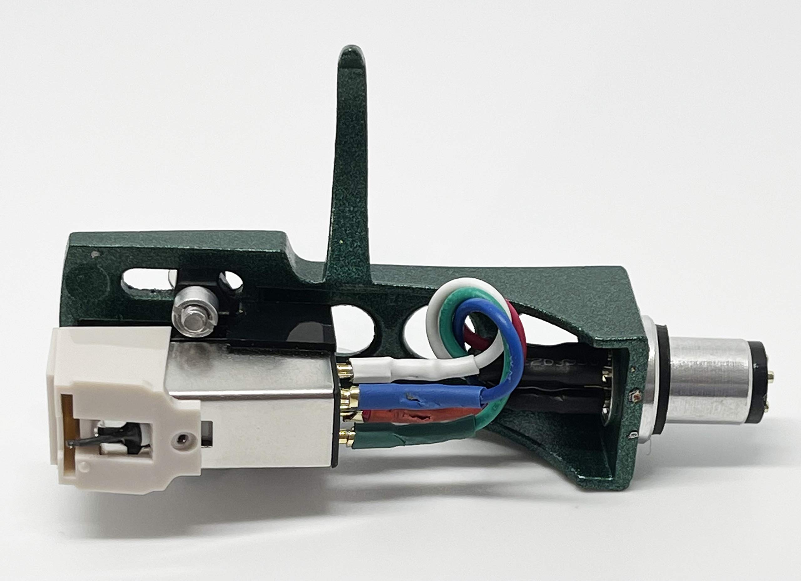 Cartridge, conical Stylus, needle with mounting bolts and Green Headshell for Technics SL-1200, SL-1210, SL-1600, SL-1610, SL-1700, SL-235, SL-23A, SL-B2