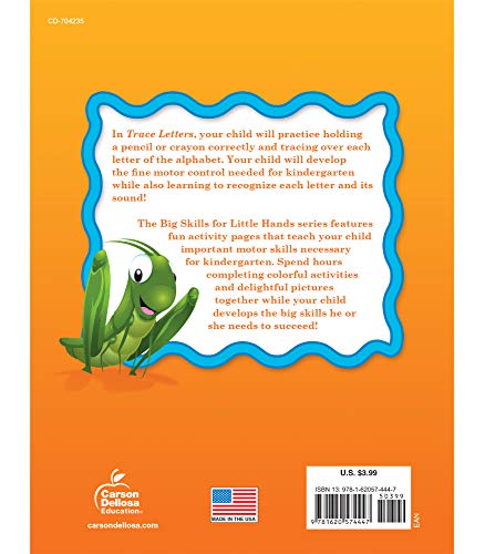 Trace Letters Handwriting Workbook, Alphabet and Basic Vocabulary Activity Book for Kindergarten and Preschool Learning (Big Skills for Little HandsĀ®)