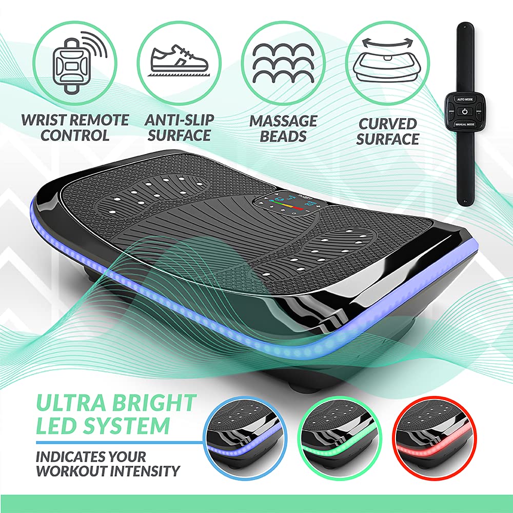 Bluefin 4D Triple Motor Vibration Plate Machine | Powerful Vibration Plate exercise machine with Magnetic Therapy | Bluetooth Speaker | Vibration Oscillation & Micro Vibration | Silent Drive Motors