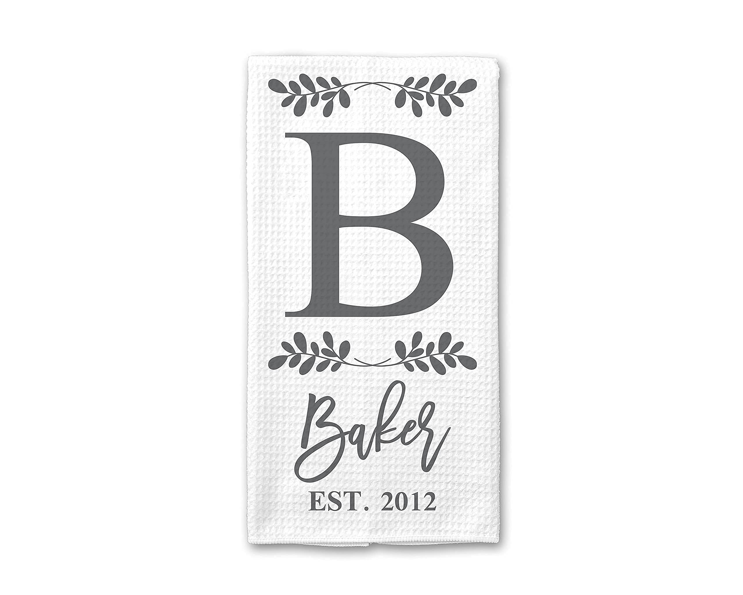 CANARY ROAD Custom Waffle Weave Dish Towel | Personalized Kitchen Towel | Housewarming Gift | Wedding Gift | Personalized Dish Towel | Housewarming Gift | Stocking Stuffer