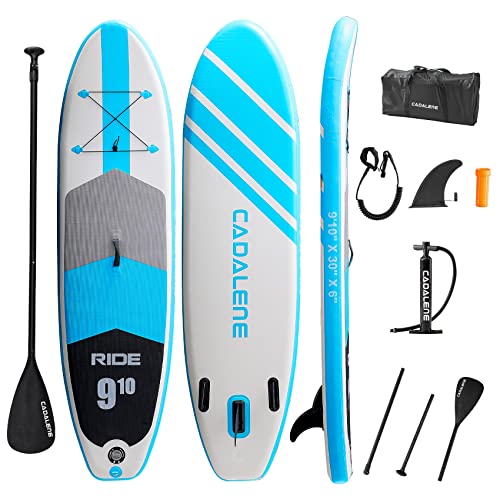 CADALENE Inflatable Stand Up Paddle Board with SUP Accessories, Inflatable Paddle Board for Adults & Youth of All Skill Levels (9.10ft Blue)