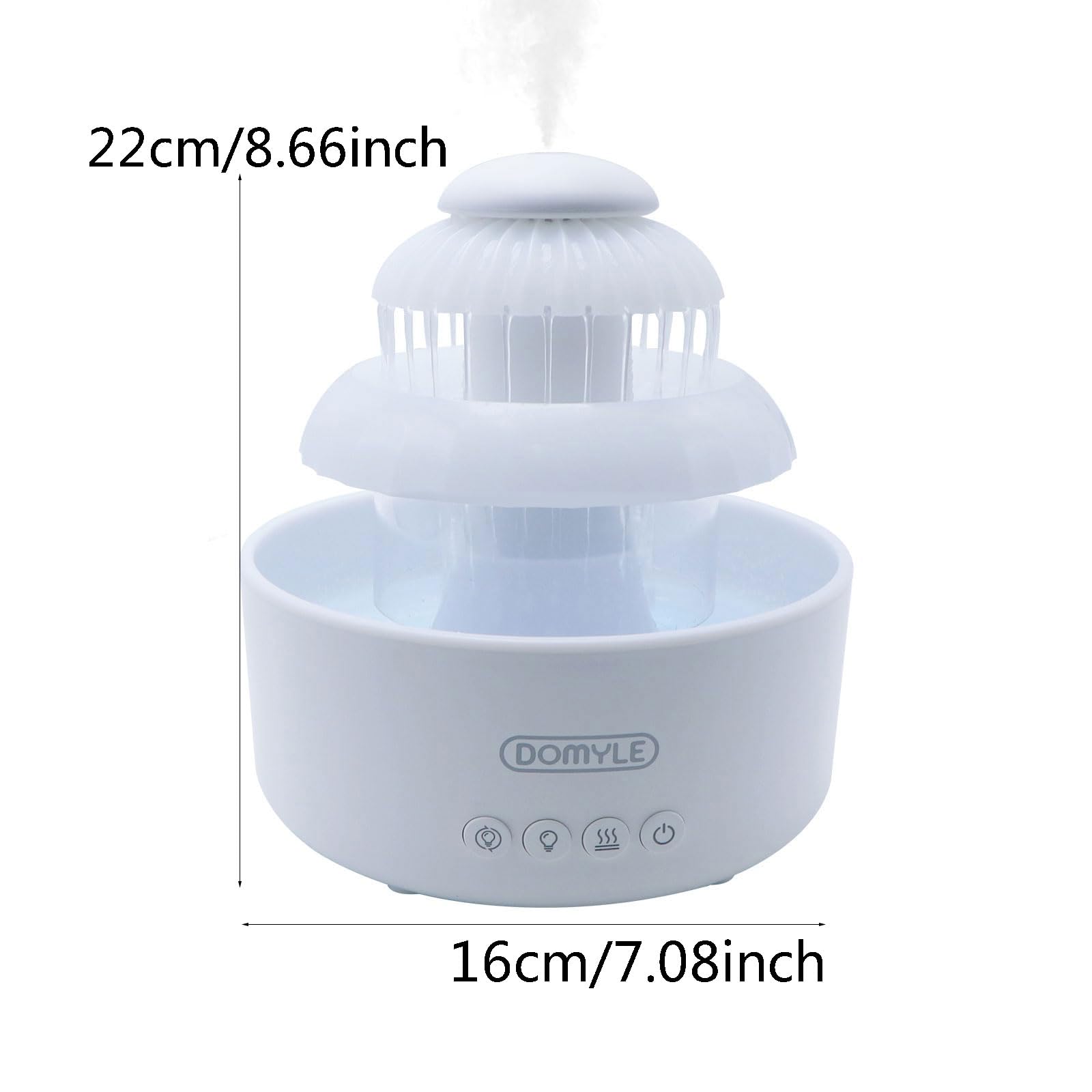 DOMYLE Rain Cloud Humidifier Water Drip, 600ML Mushroom Humidifier, 7 Levels of Adjustable Light Humidifier for Desk Bedroom Rain Sounds for Sleeping