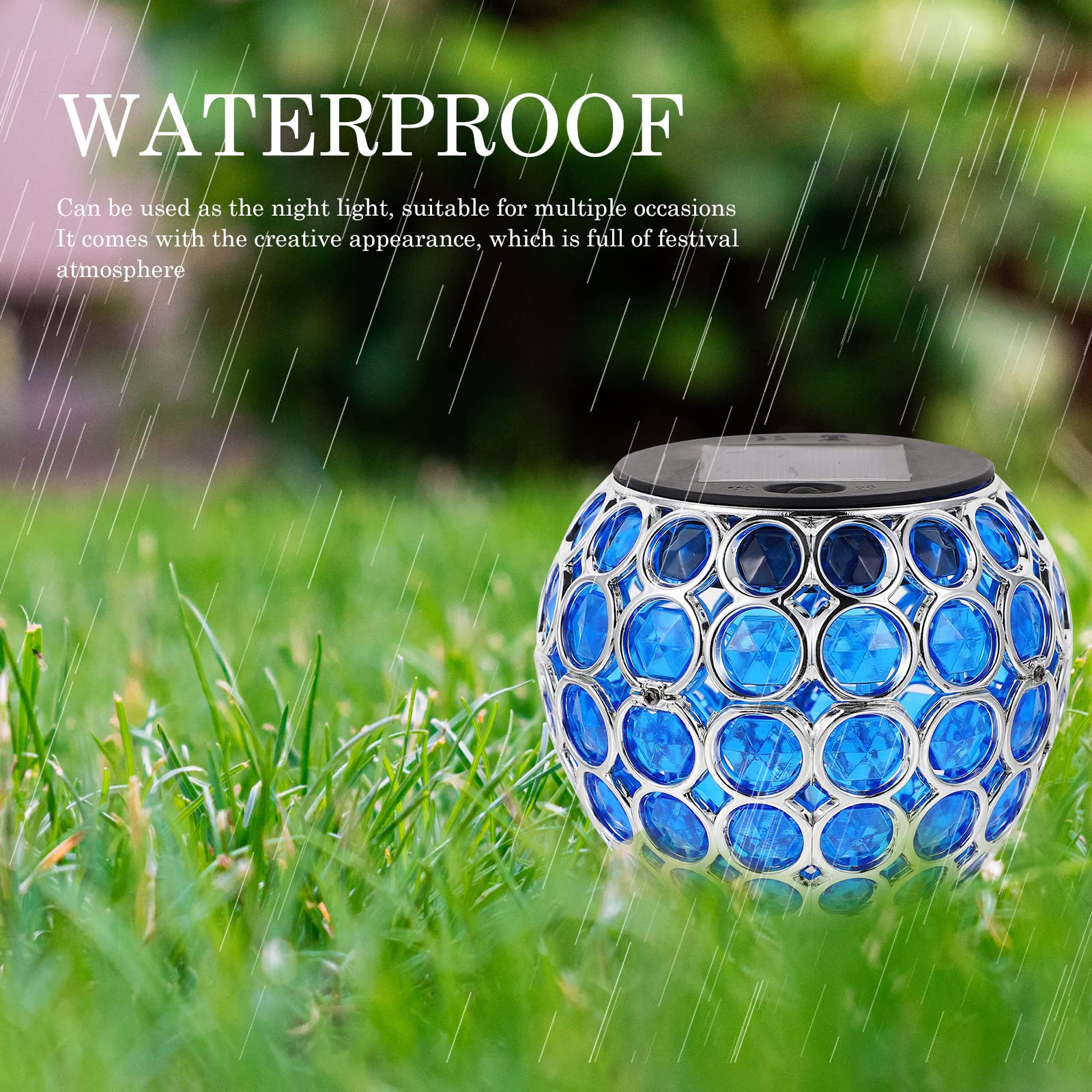 Uonlytech 1pc Outdoor Solar Pendant Lamp Decor Hollow- Out Lamp Decor
