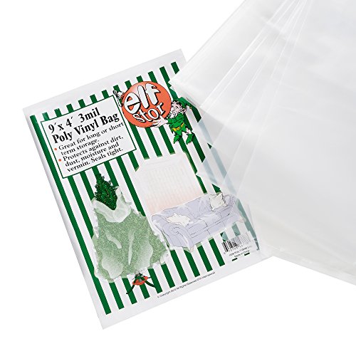 Tree Storage Cover or Disposal Bag- For Christmas Trees up to 7.5 Ft Tall-Store Artificial Trees Upright & Decorated All Year Long by Elf Stor (Clear)