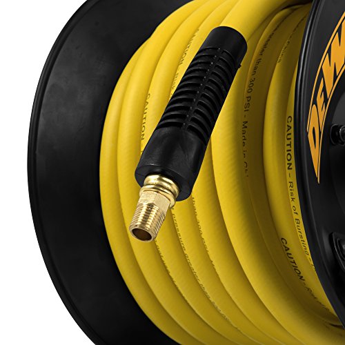 DEWALT DXCM024-0348 3/8" x 50' Manual Hose Reel with Rubber Hose , Yellow