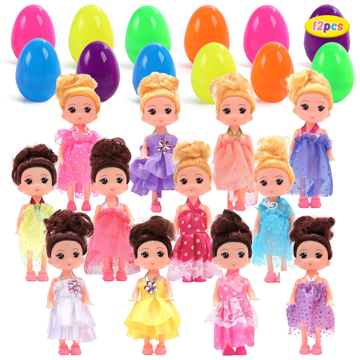 CUTE STONE 12 Pack Mini Dolls for Girls, Little Dolls Girl Dolls for Dollhouse