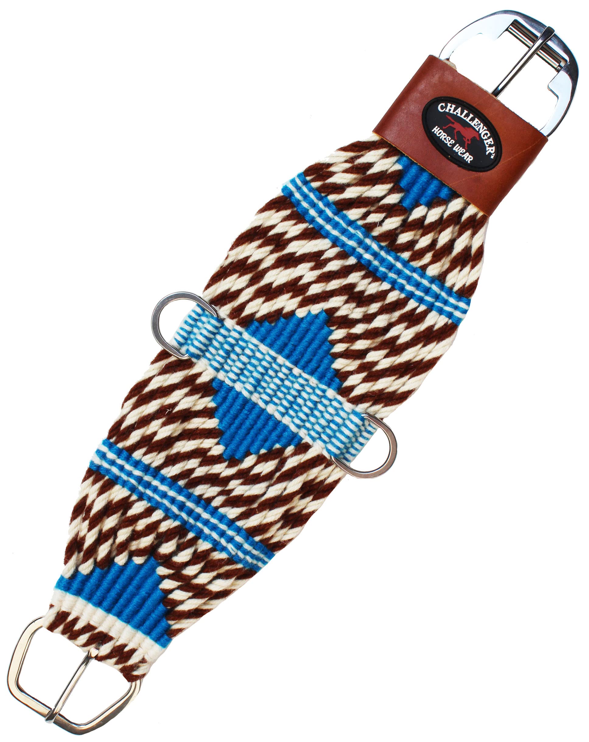 CHALLENGER Horse 22" Horse Western 21 Strand Double Weave Two-Tone Mohair Roper Cinch 97RT15-22