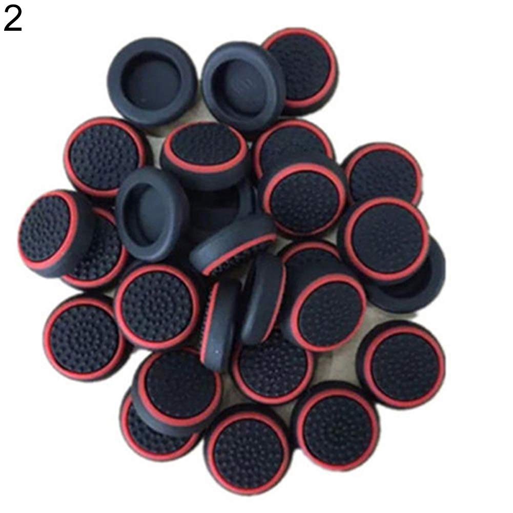 shlutesoy 4Pcs Joystick Caps,Soft Silicone Controller Thumb Stick Grip Joystick Button Cap Cover for PS3 PS4 Black&White